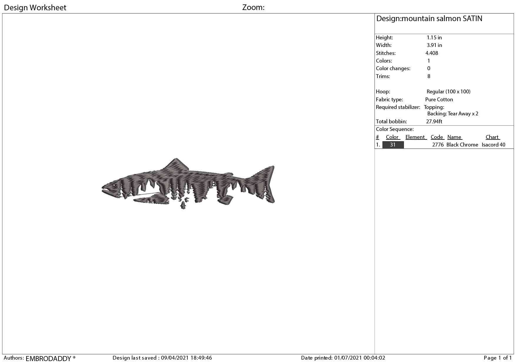 Machine Embroidery Mountain Salmon Embroidery Files Fisher - Etsy Canada