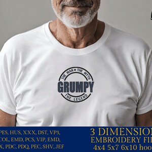 Machine Embroidery Files, Grumpy, Man Myth Legend PES, Xxx Hus & More ...