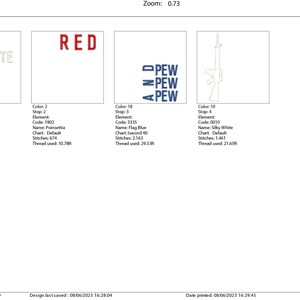 Machine Embroidery Files, Red White and Pew Pew Pew, DST, PES, Xxx, Hus ...