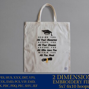 Machine Embroidery Files, Behind Your All Your Memories, Graduation ...