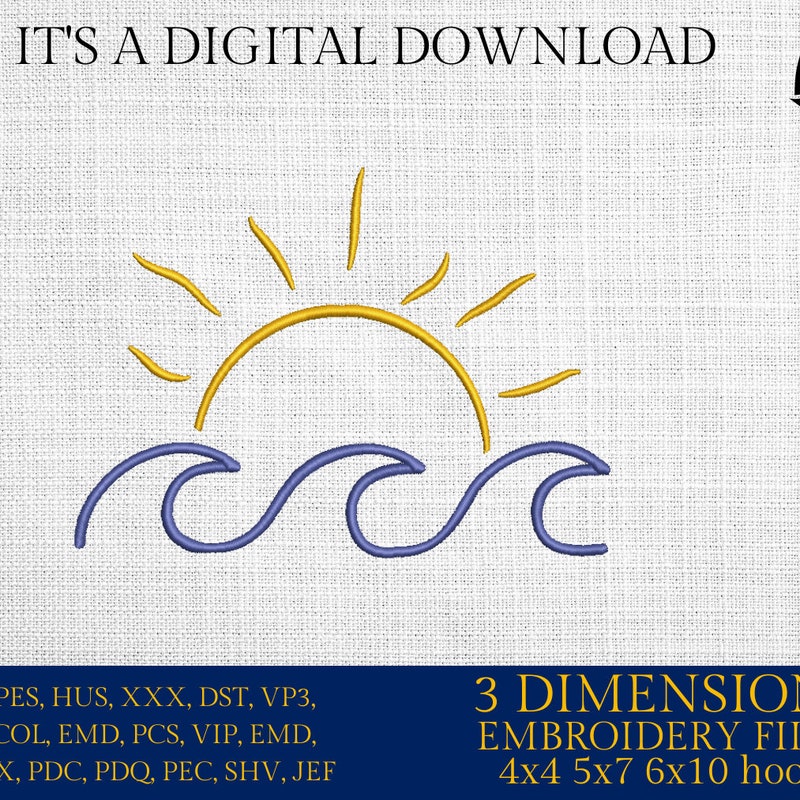 Embroidery Hat With Wave - Etsy