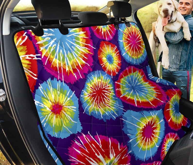 Colorful Tie Dye Hippie Abstract Art Car Back Seat Pet Covers Backseat Seat 2024 Covers Seat