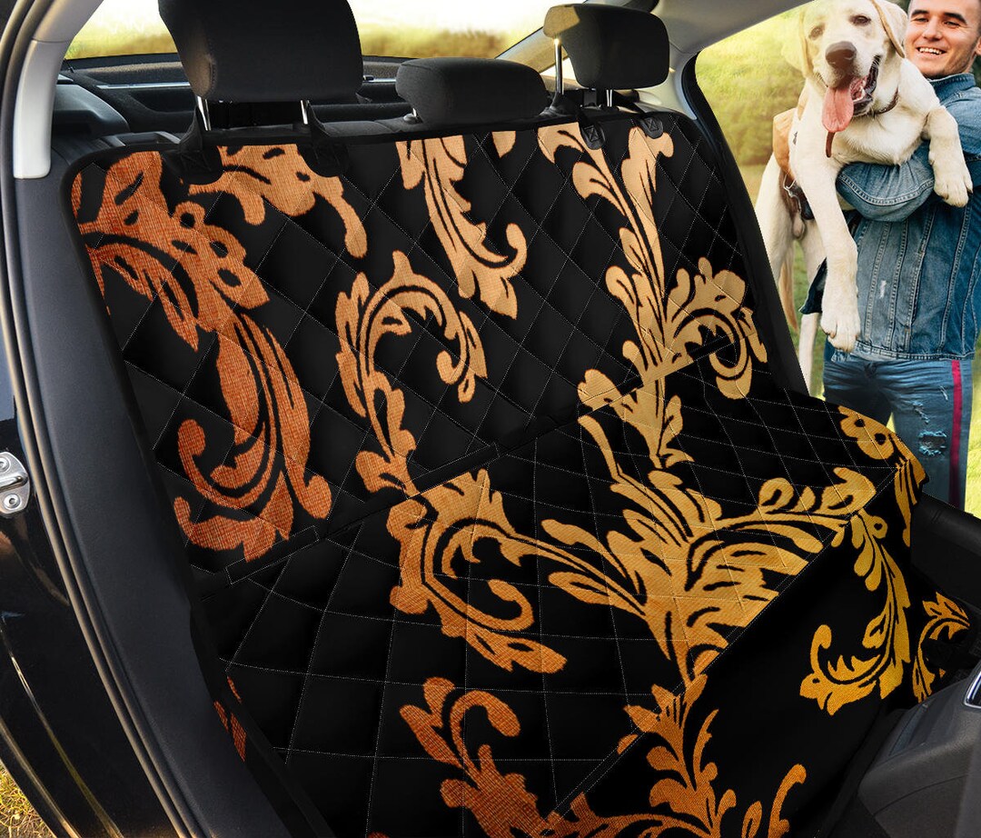 Golden Damask Pattern Car Seat Covers Abstract Art Backseat - Etsy