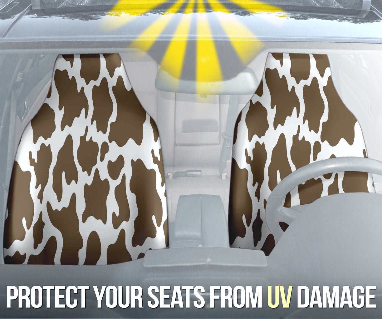 Brown Cow Print Car Seat Covers sold by Hookworm Blondell | SKU ...