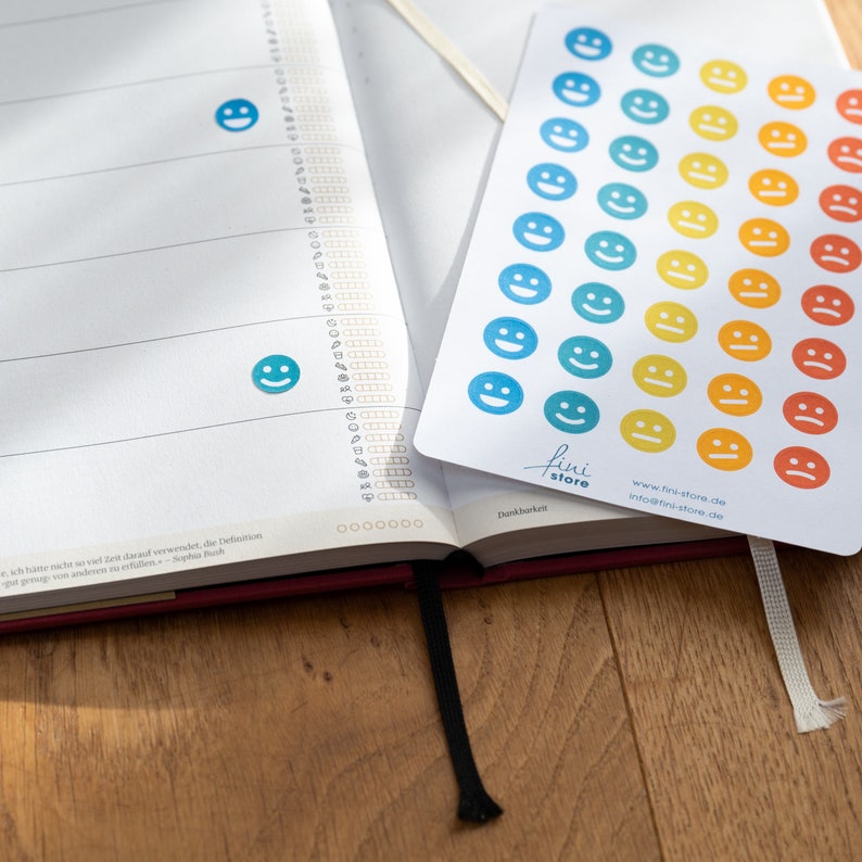 Smiley Emoji Mood Tracker Sticker - Etsy