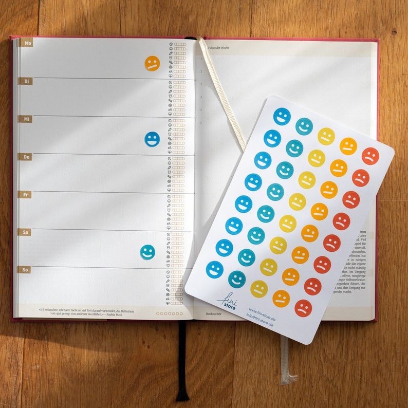 Smiley Emoji Mood Tracker Sticker - Etsy
