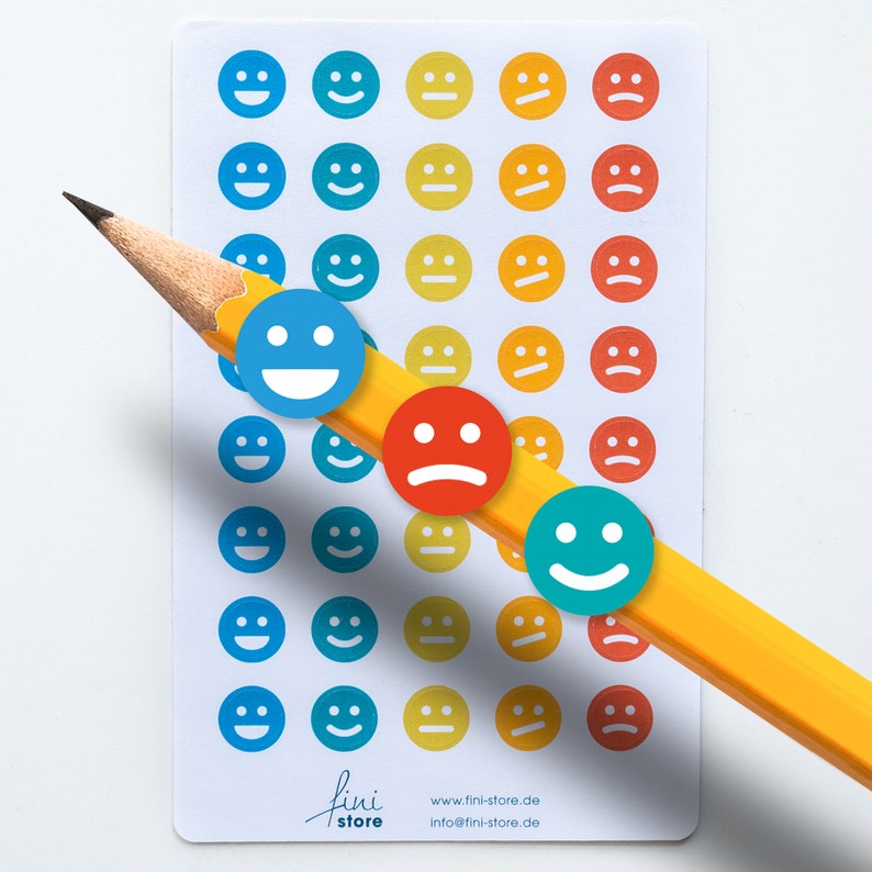 Smiley Emoji Mood Tracker Sticker - Etsy