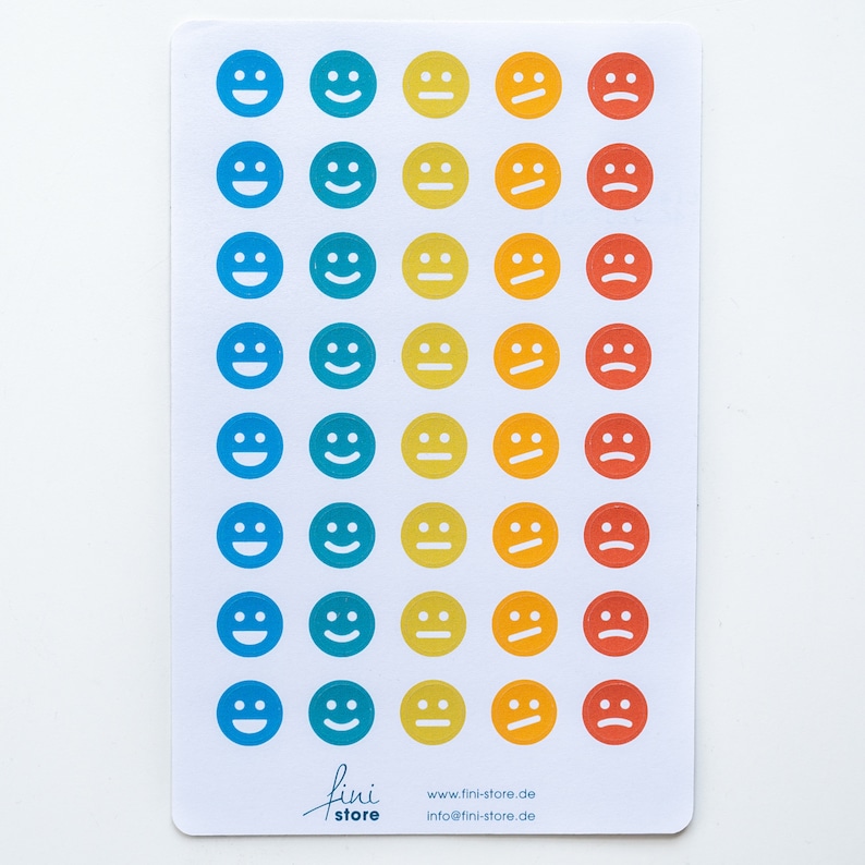 Smiley Emoji Mood Tracker Sticker - Etsy