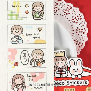 40 Sheets What a Nice Day Sticker Cute Character Sticker - Etsy