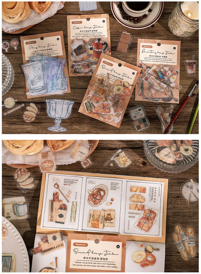 Pack of 40vintage Art Stickerwaterproof Stickerenvelope - Etsy