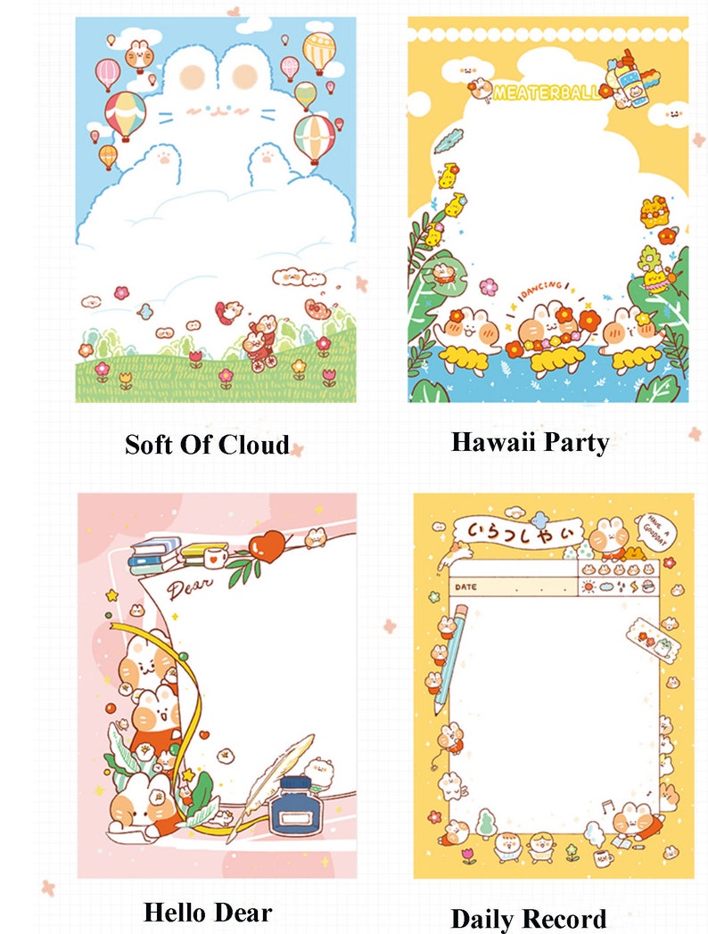 50 Sheets/packlovely Cartoon Sticky Memoscartoon - Etsy