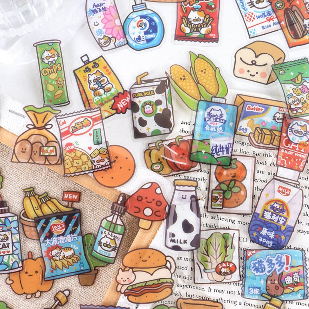 40 Sheets/setconvenient Store Stickerswaterprooffood - Etsy