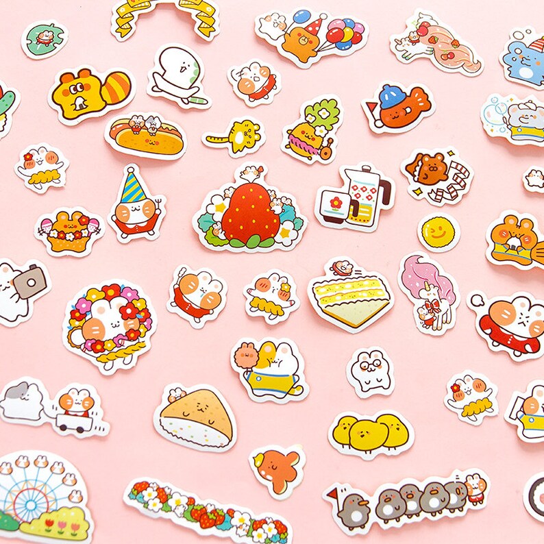 40 Sheets/pack Sticker Cartoon Rabbit Sticker Web Celebrity - Etsy