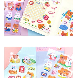 Cartoon Sticker,bear Sticker, Bunny Sticker ,rabbit Sticker,planner ...