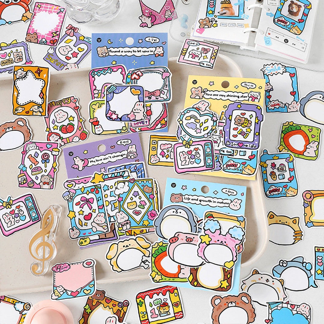 30 Sheets/pack, Cartoon Label Stickers, Frame Sticker, Collage Stickers ...