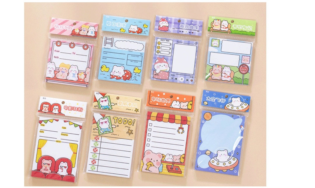 50pcs/set,kawaii Sticky Ntoe,planner Notepad,memo Pad,journaling Paper ...