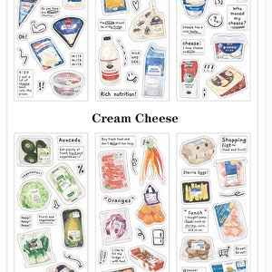 6pcs/pack,supermarket Sticker Pack,sticker Grab Bag,die Cut,food ...