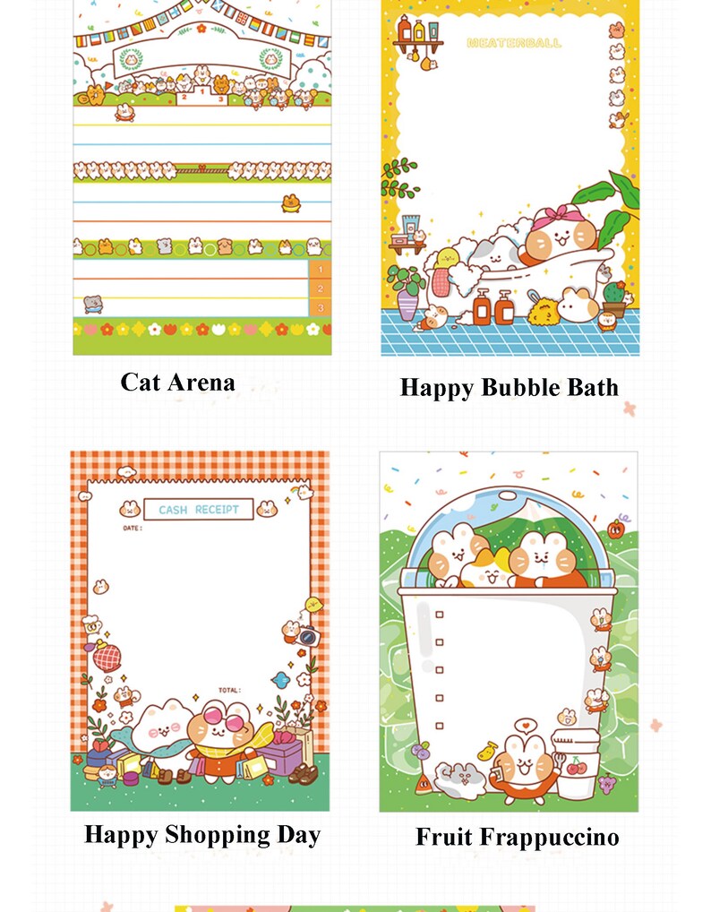 50 Sheets/packlovely Cartoon Sticky Memoscartoon - Etsy