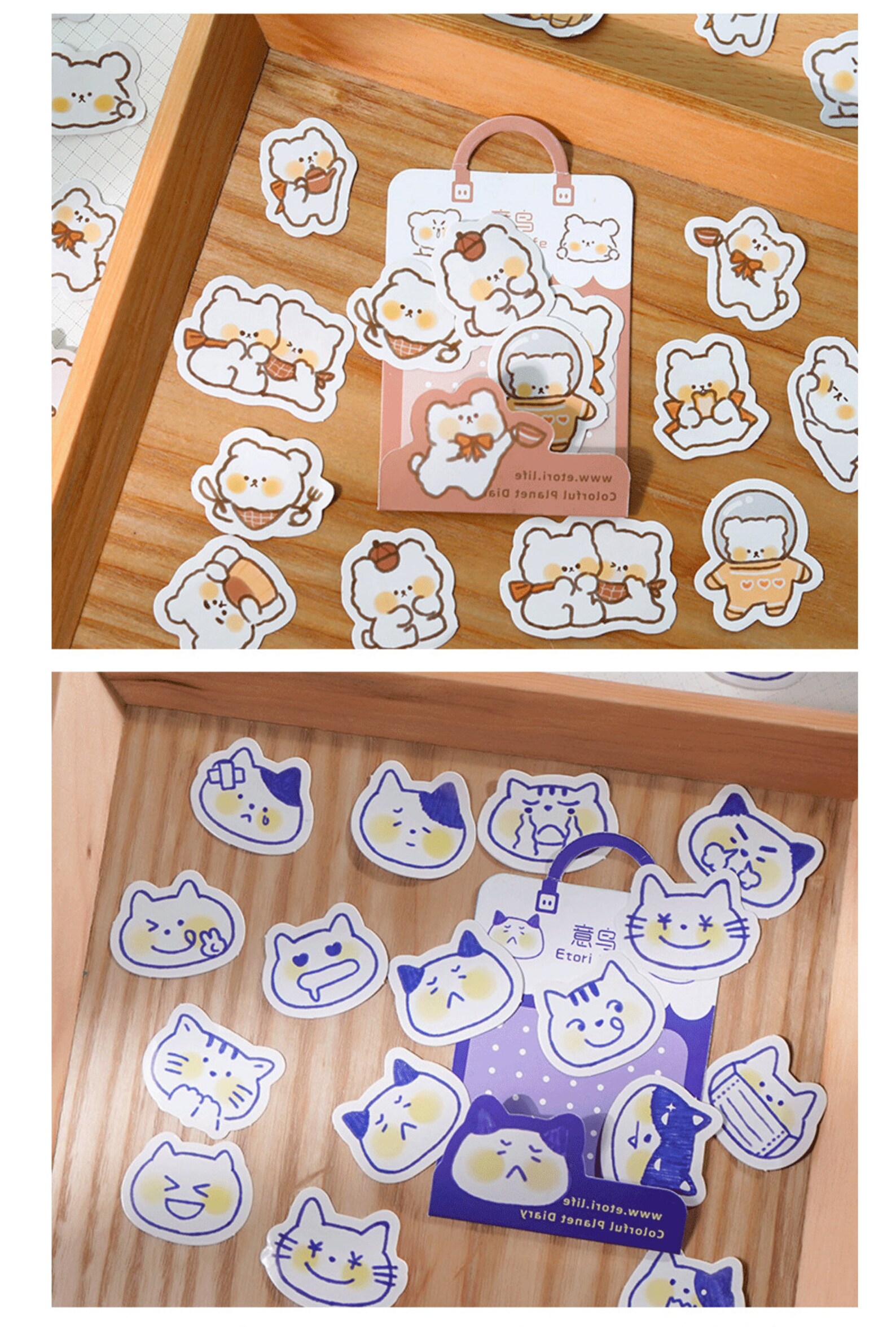 40 Sheets6typesplanet Diary Series Sticker Cartoon - Etsy