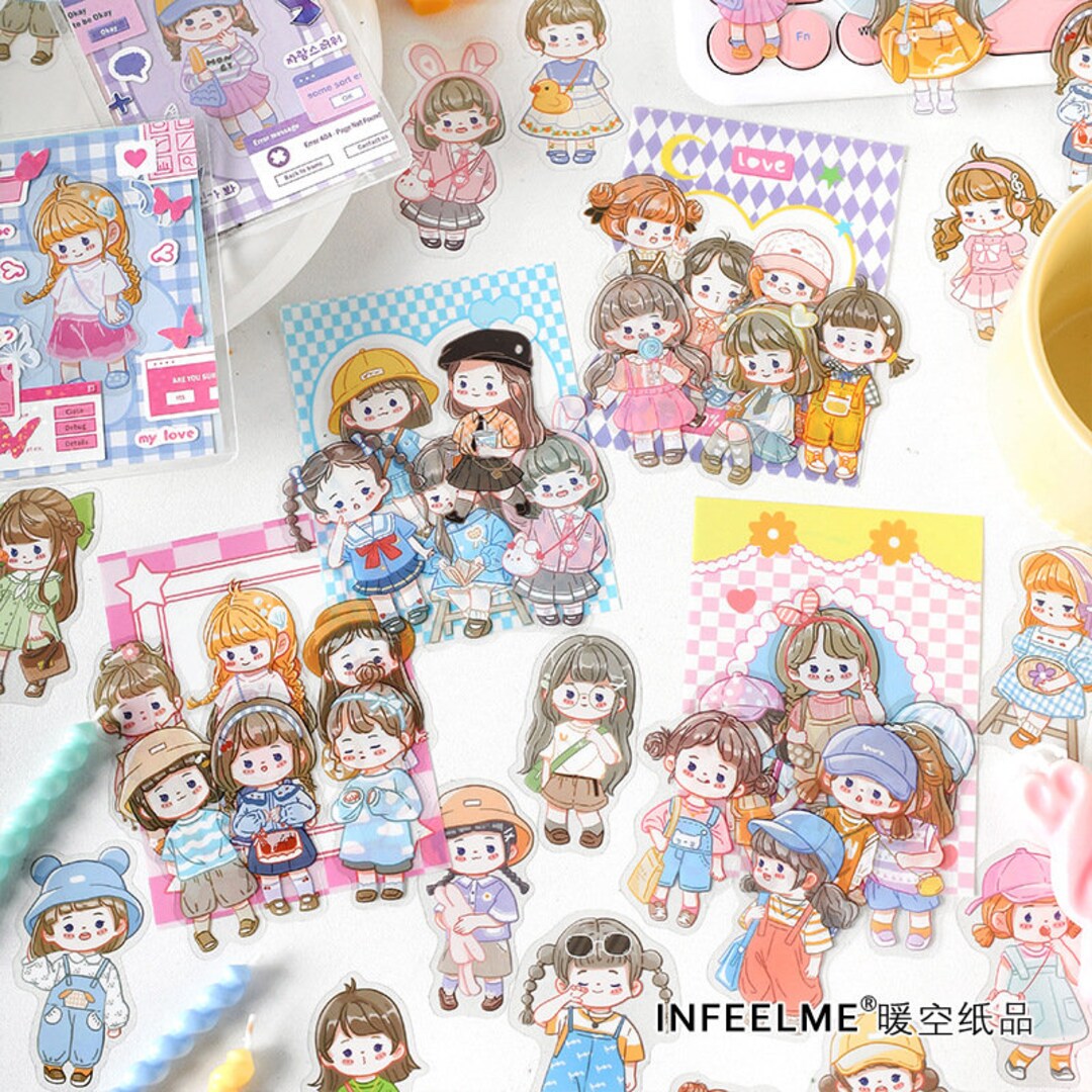 30 Sheet/packlittel Girl Fashion Stickerdress - Etsy