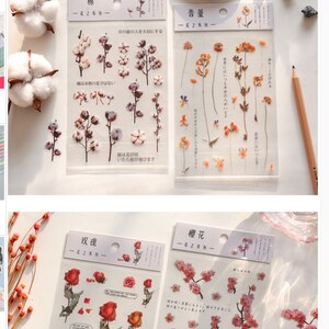 Flower Series Plant Sticker Dry Flower Sticker Dry Leaf Sticker ...