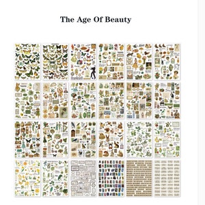 24 Pcs/pack, Vintage American Sticker Booklet, Art Sticker, Industrial ...