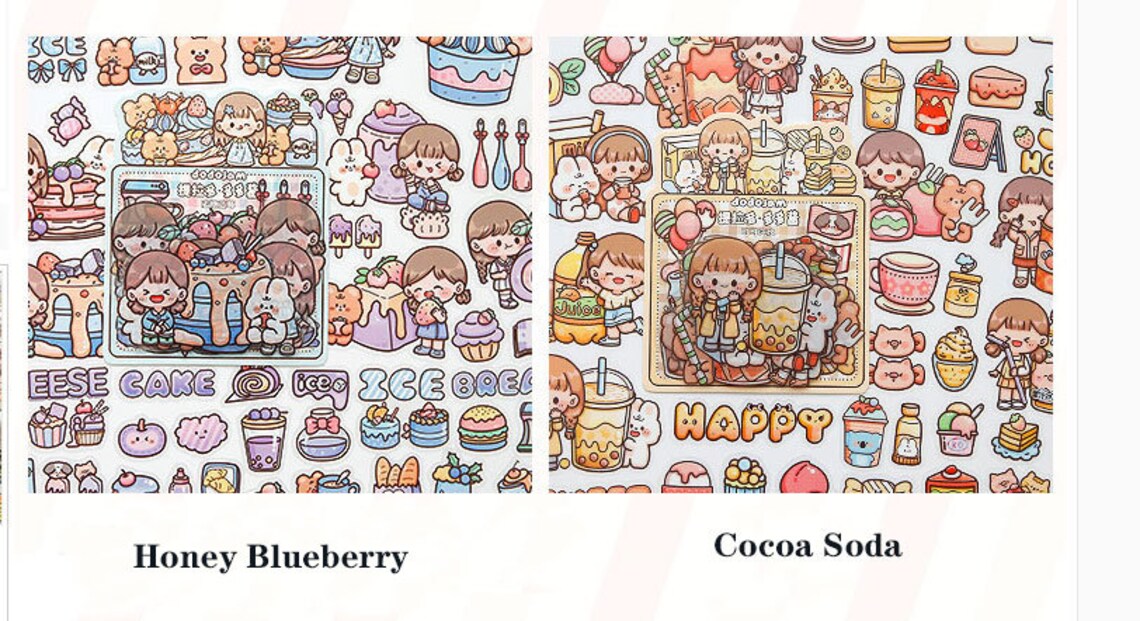 40 Sheets/packcartoon Happy Girls Sticker Baglovely - Etsy