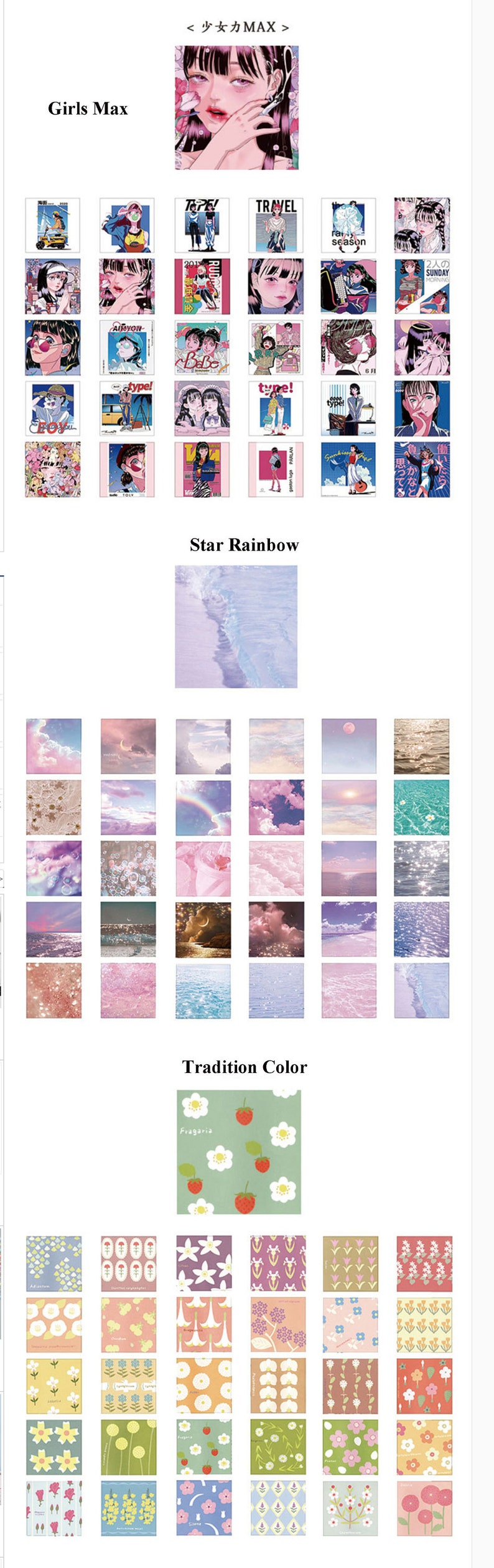 60 Sheets Still Love You Series Girls Sticker Gride Sticker - Etsy