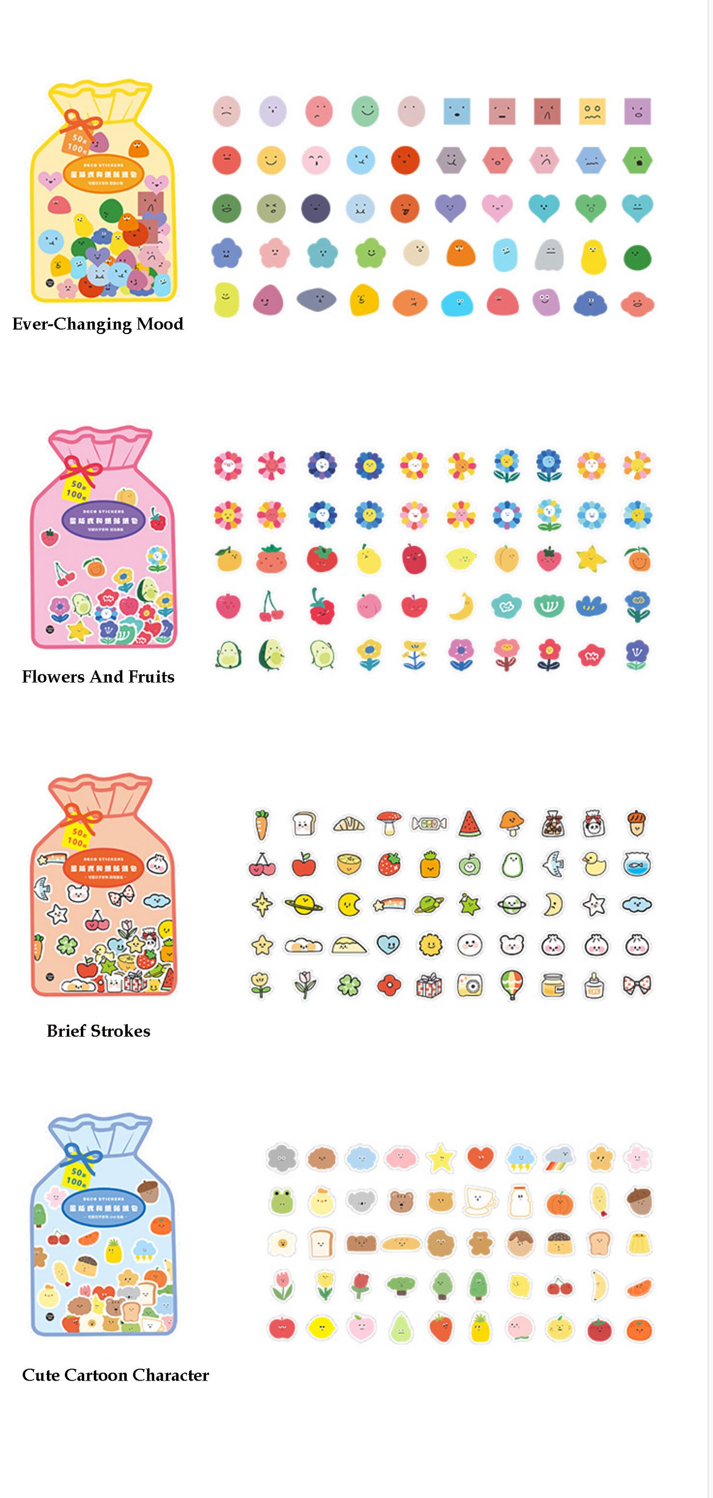 100sheets/pack Good Days Sticker Girlish Style Sticker Cartoon | Etsy