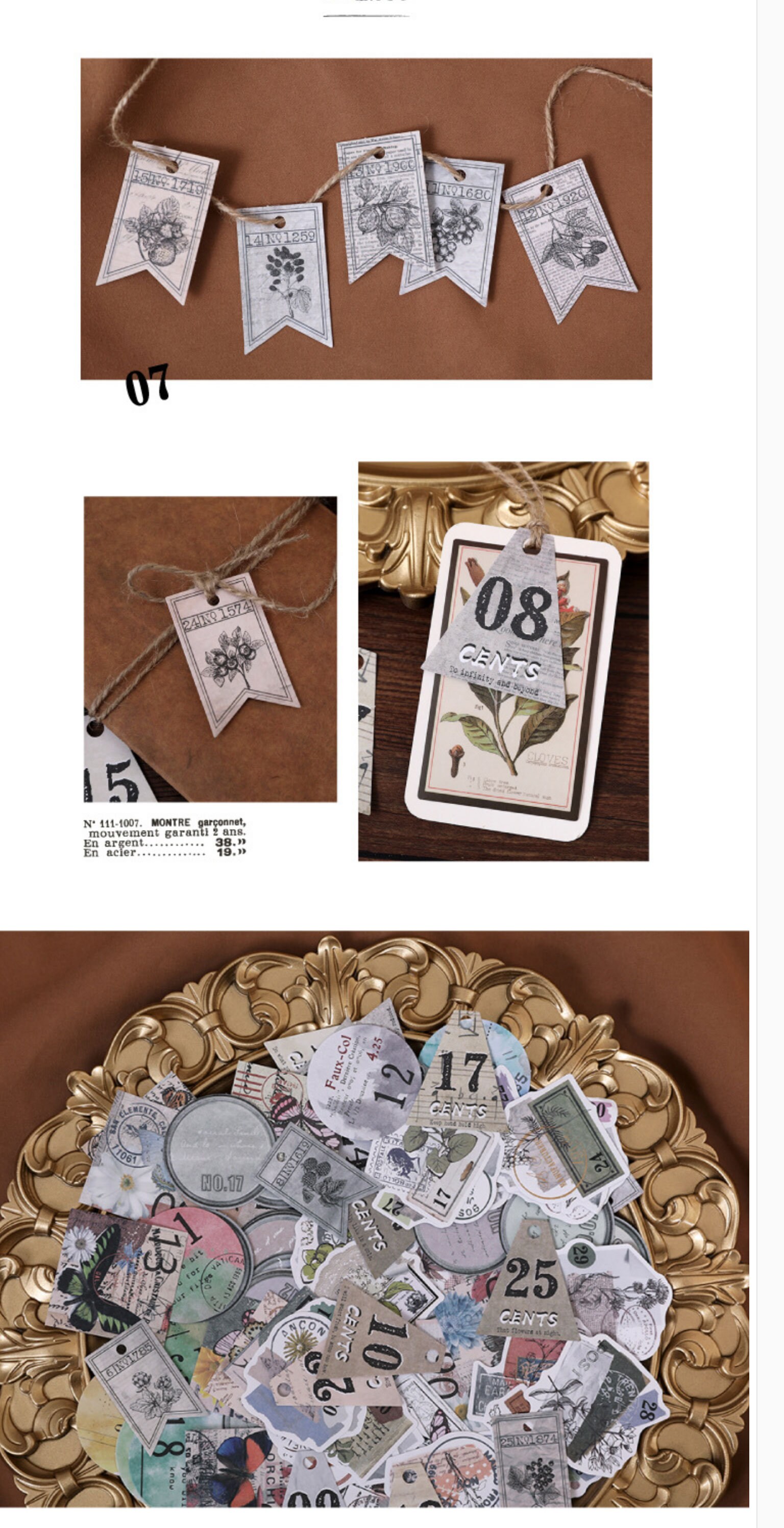 60 sheets/set Old things sticker vintage sticker retro sticker | Etsy