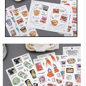 6pcs/pack,supermarket Sticker Pack,sticker Grab Bag,die Cut,food ...