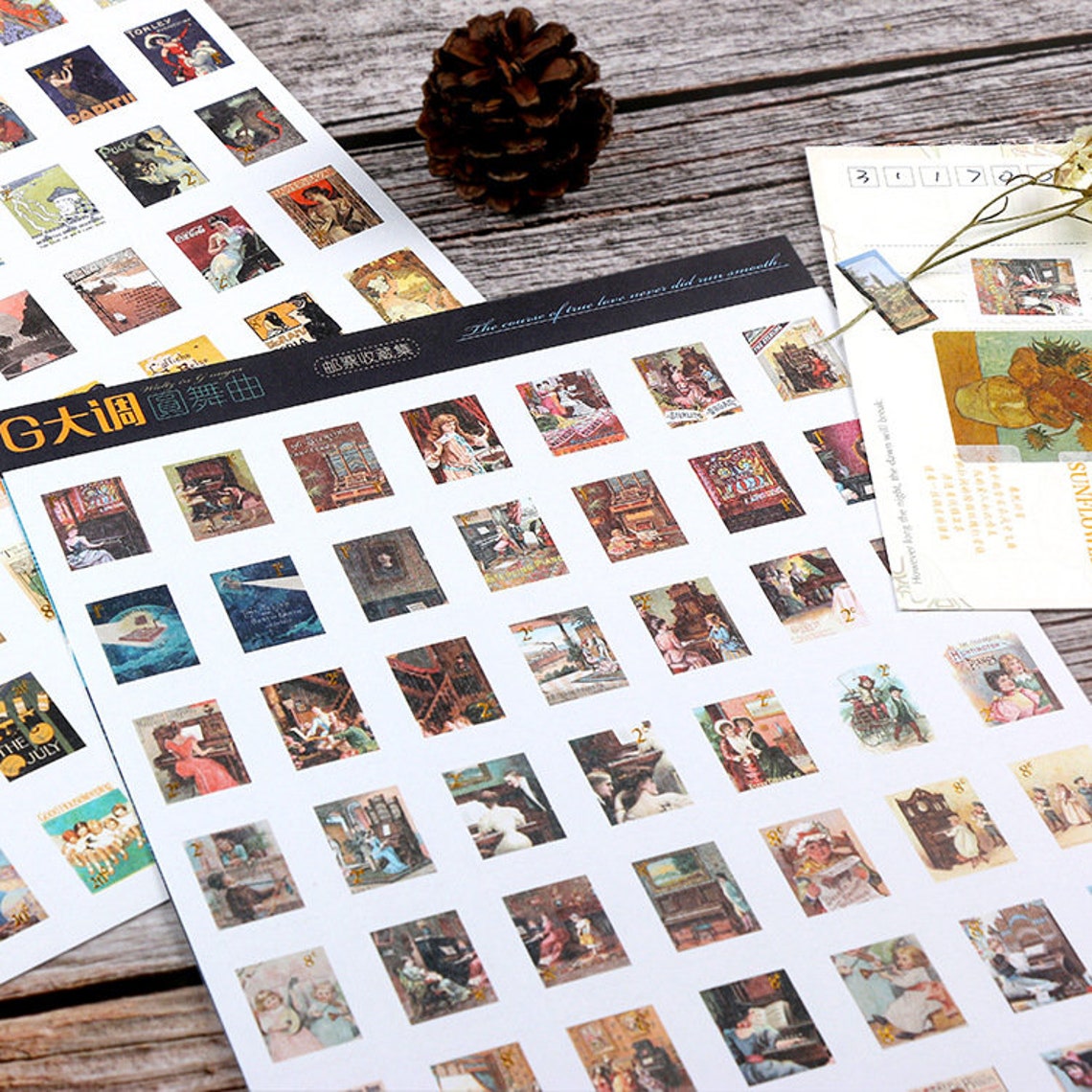 The postal ticket collection sticker art sticker artist | Etsy