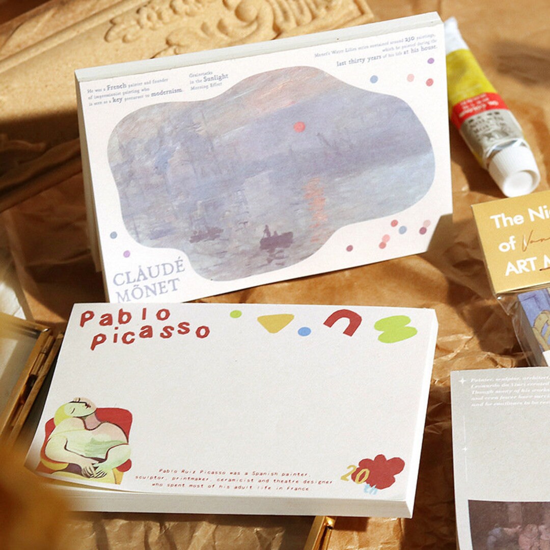 80 Sheets/set,art Work Notepad,museum Memo Pad,gift for Her,art Prints ...