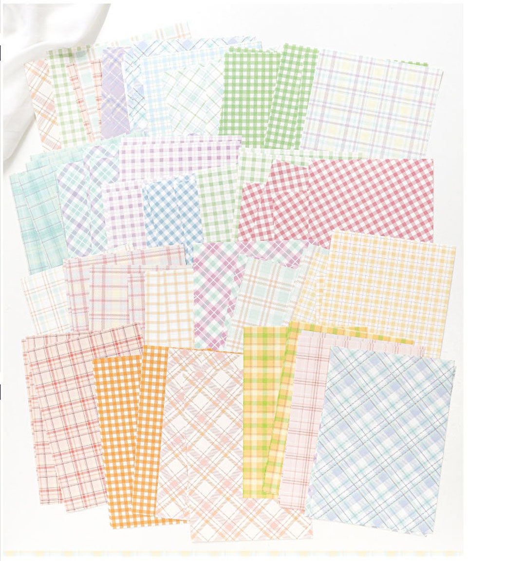 25pc/pack,journaling Paper,check Pattern,plaid,layering Out Paper,water ...