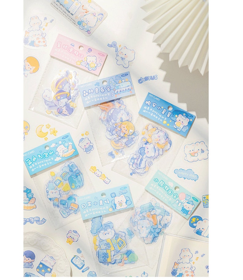 46 Sheetscartoon Stickerbear Stickerbunny Sticker rabbit - Etsy
