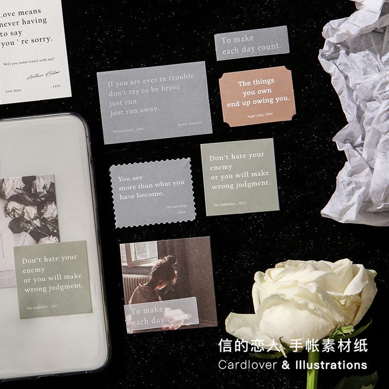 30 Sheets Words Sticker Planner Decoration Bullet Journals | Etsy