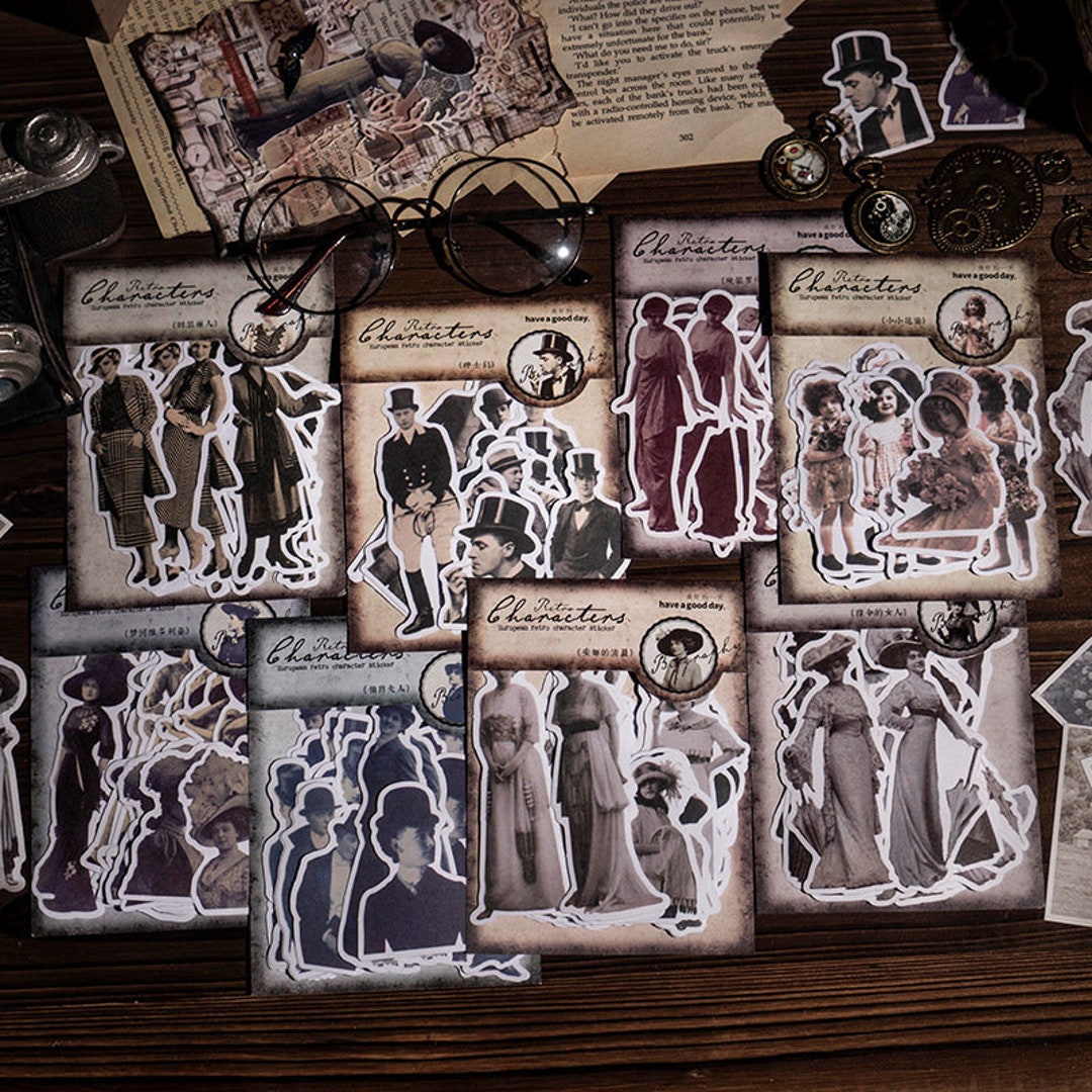 30pcs/pack Vintage European Character Stickerwashi Paper - Etsy