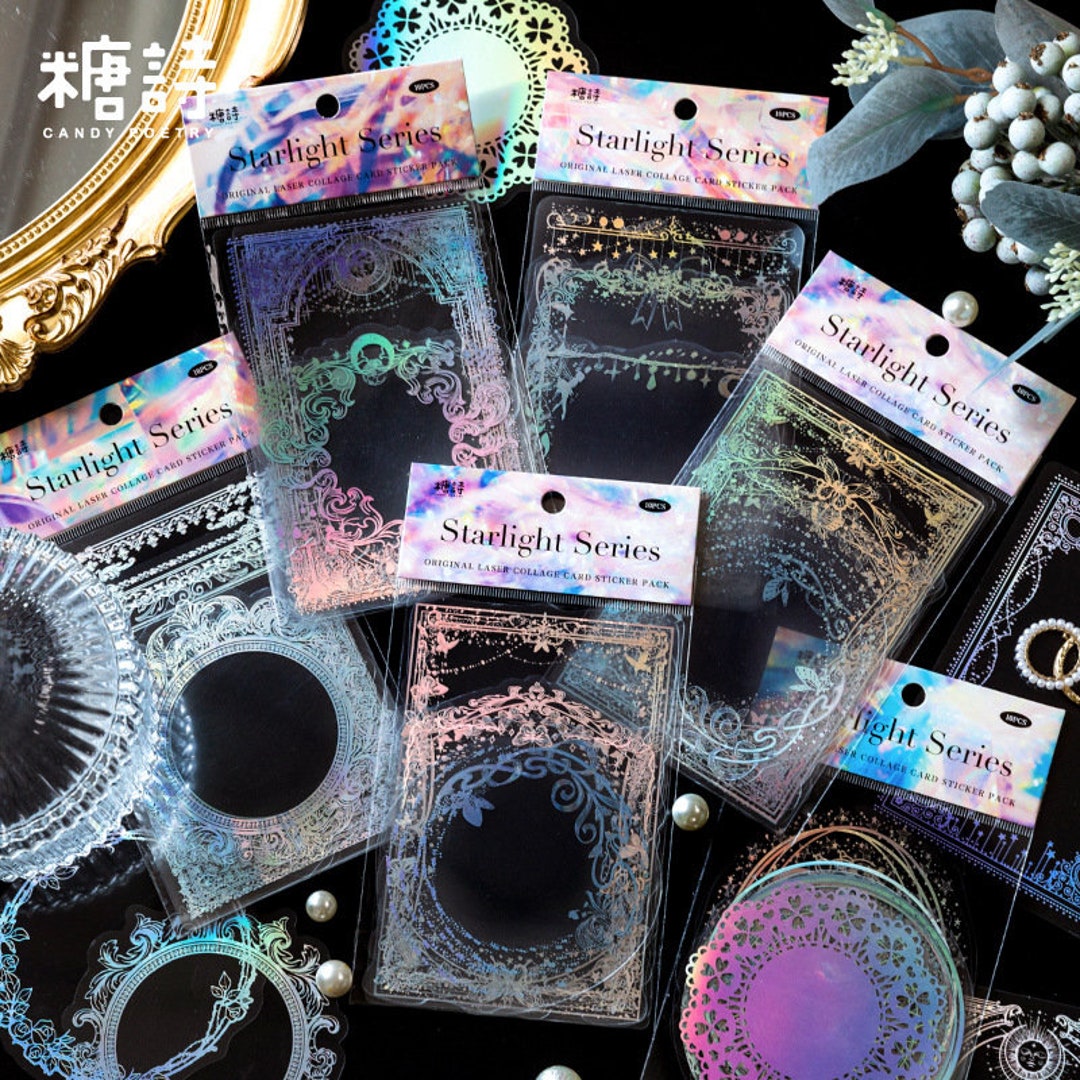 10pc/set,vintage Lace Themed Sticker,gold Foiled,shinny,decorative ...