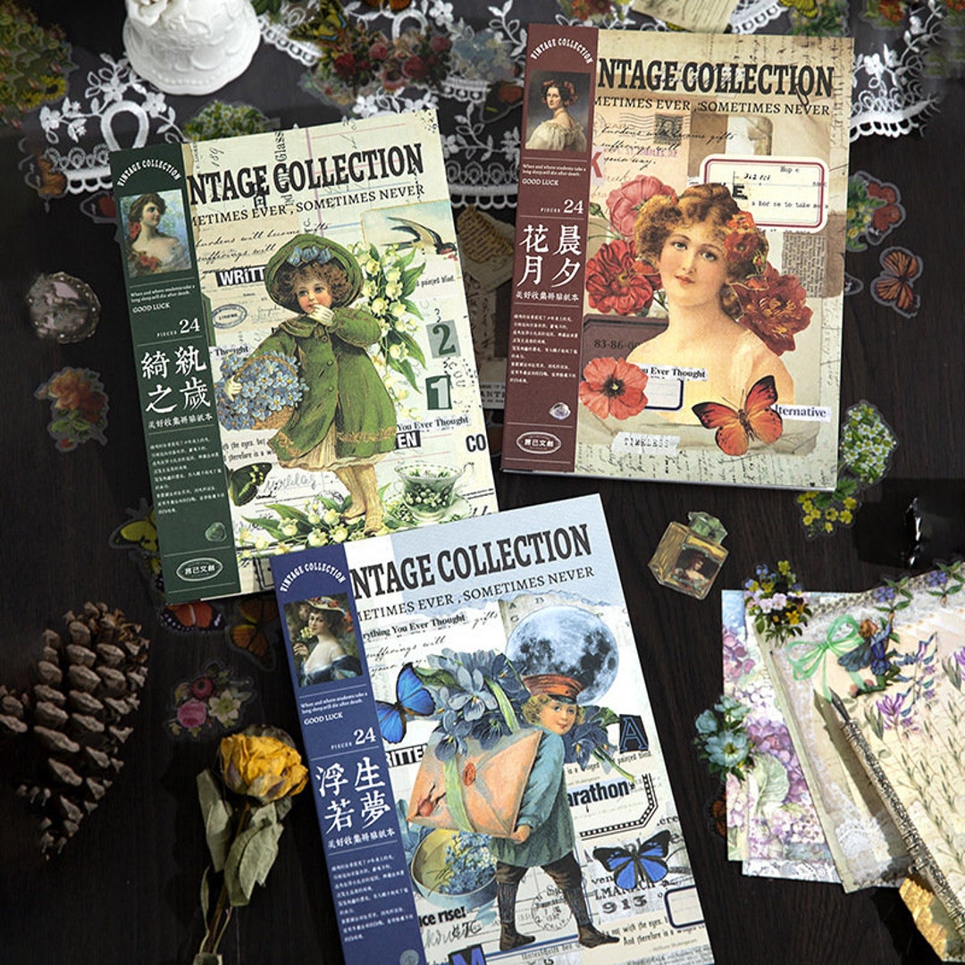 24 Pcs/pack, Vintage American Sticker Booklet, Art Sticker, Industrial ...