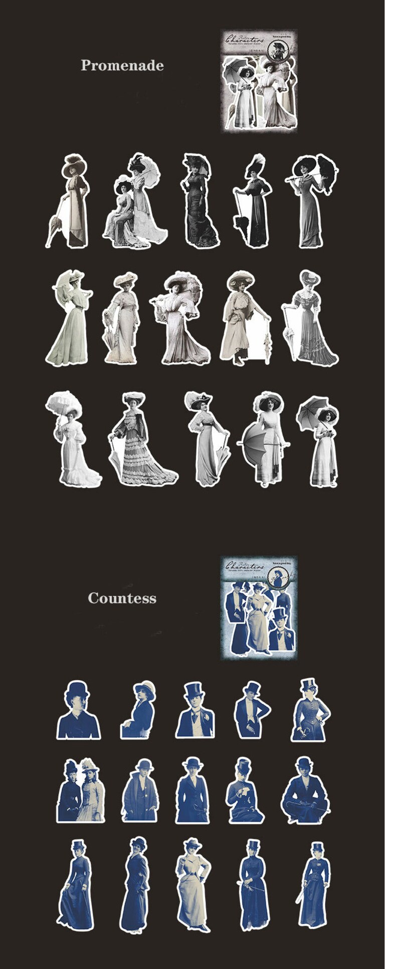 30pcs/pack Vintage European Character Stickerwashi Paper - Etsy