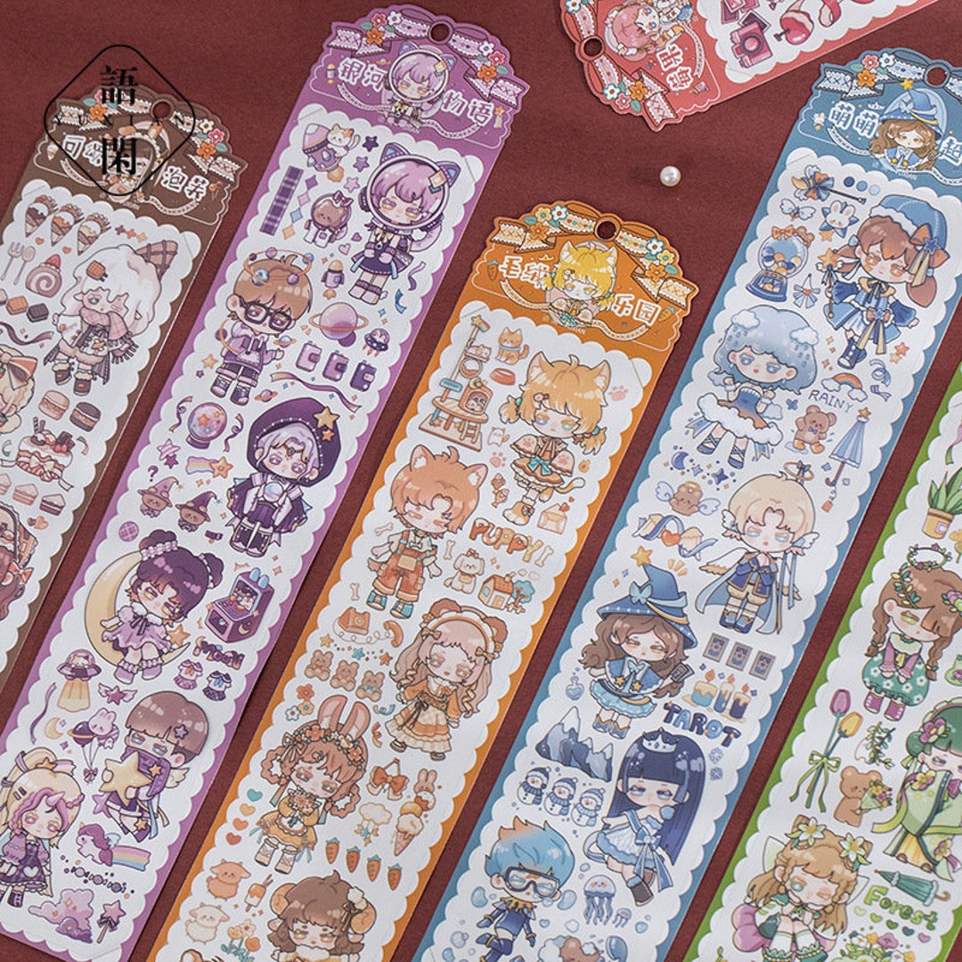 Cartoon Stripe Stickerlovelywaterproofcute Little Girldie - Etsy