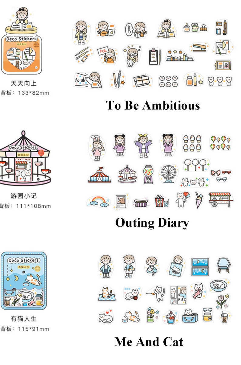 40 Sheets What a Nice Day Sticker Cute Character Sticker | Etsy