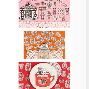 40 Sheets/pack Washi Sticker Cute Animal Characters - Etsy