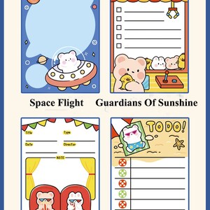 50pcs/set,kawaii Sticky Ntoe,planner Notepad,memo Pad,journaling Paper ...