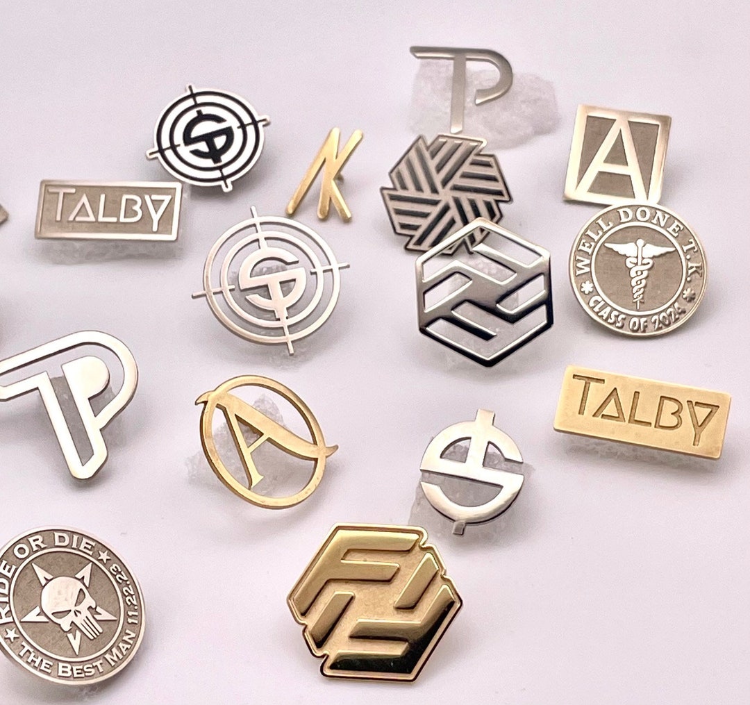 Custom Lapel Pin, Corporate Logo Lapel Pin, Groomsmen Lapel Pin, Initial Pin, Top-quality Lapel ...
