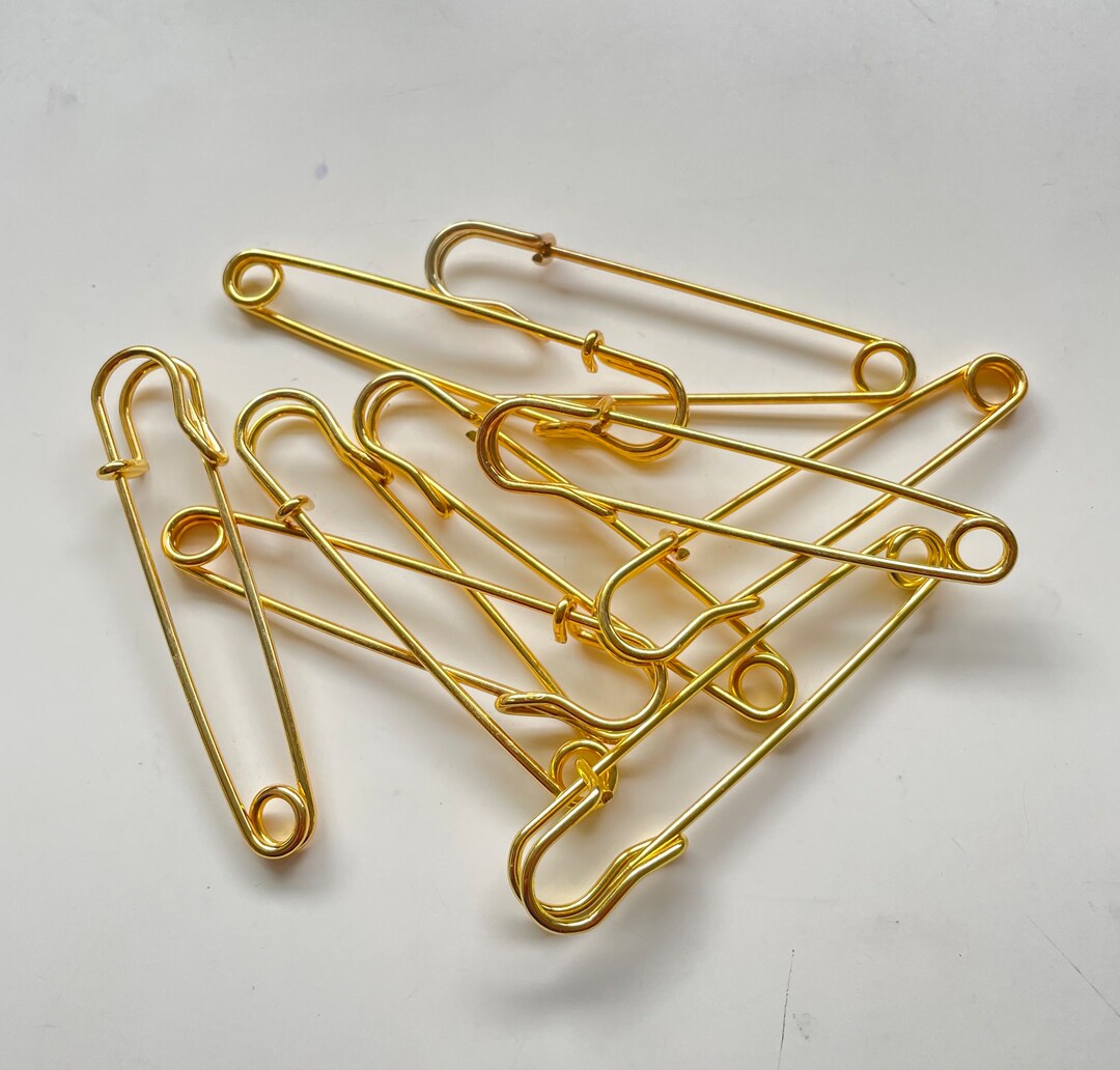 3-inch Gold Color Metal Safety Pin | Metal Pin for Crafts | Decorative ...