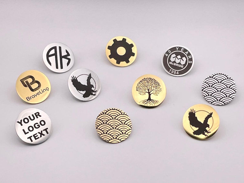 Personalized Stainless Steel Lapel Pin, Laser Etched Pin, 1