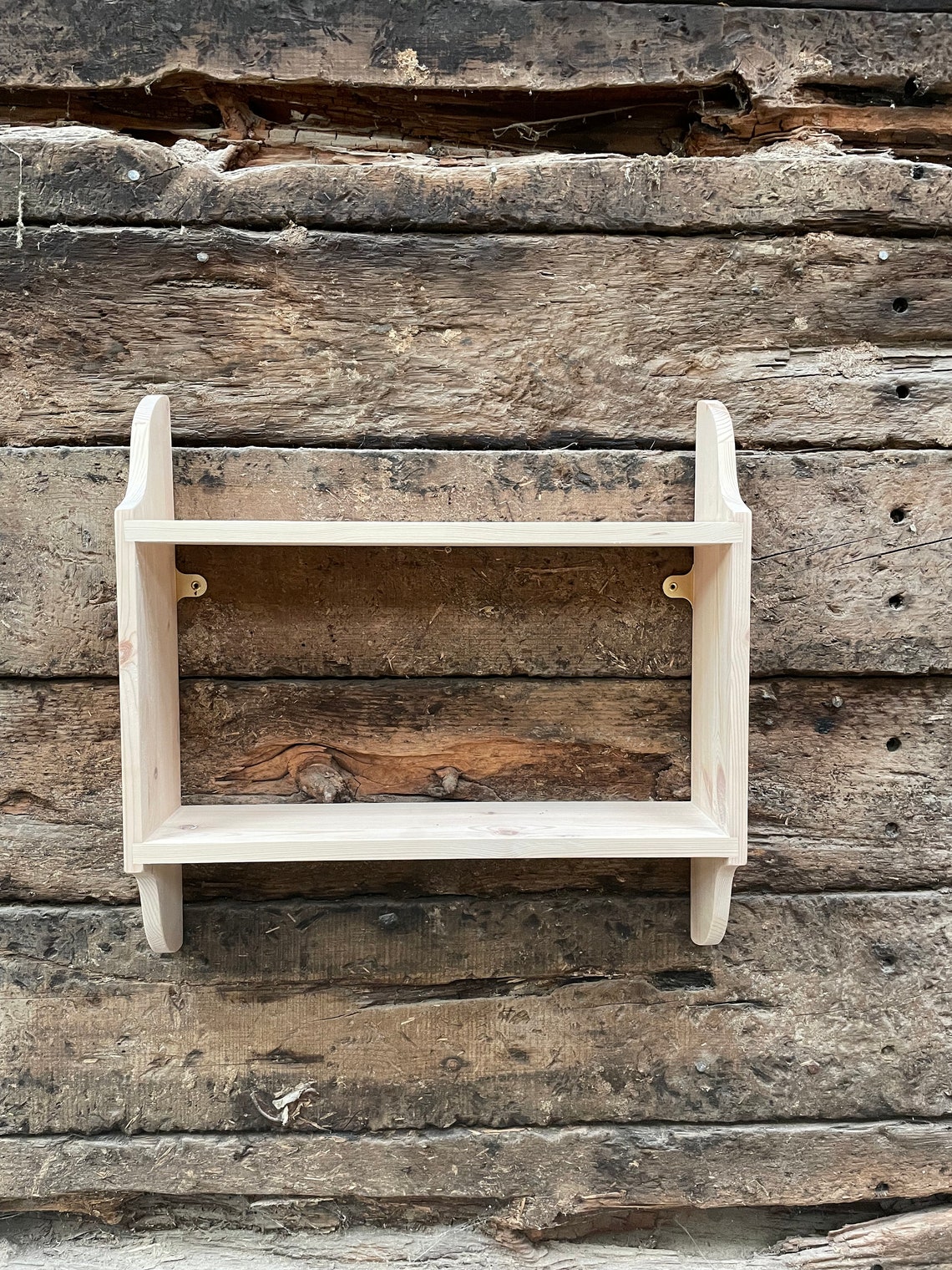 Two Tier Wall Shelf, Solid Pine, Cottage Style Rack - Etsy UK