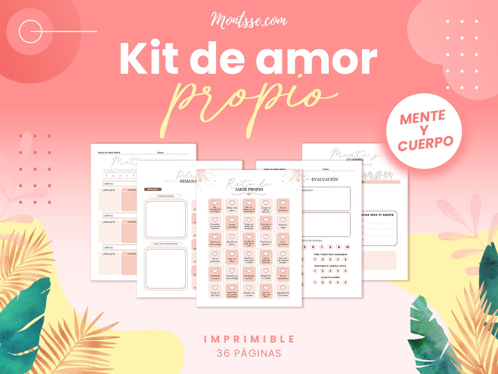 Planner de amor propio y cuidado personal, Kit de amor propio - Etsy España