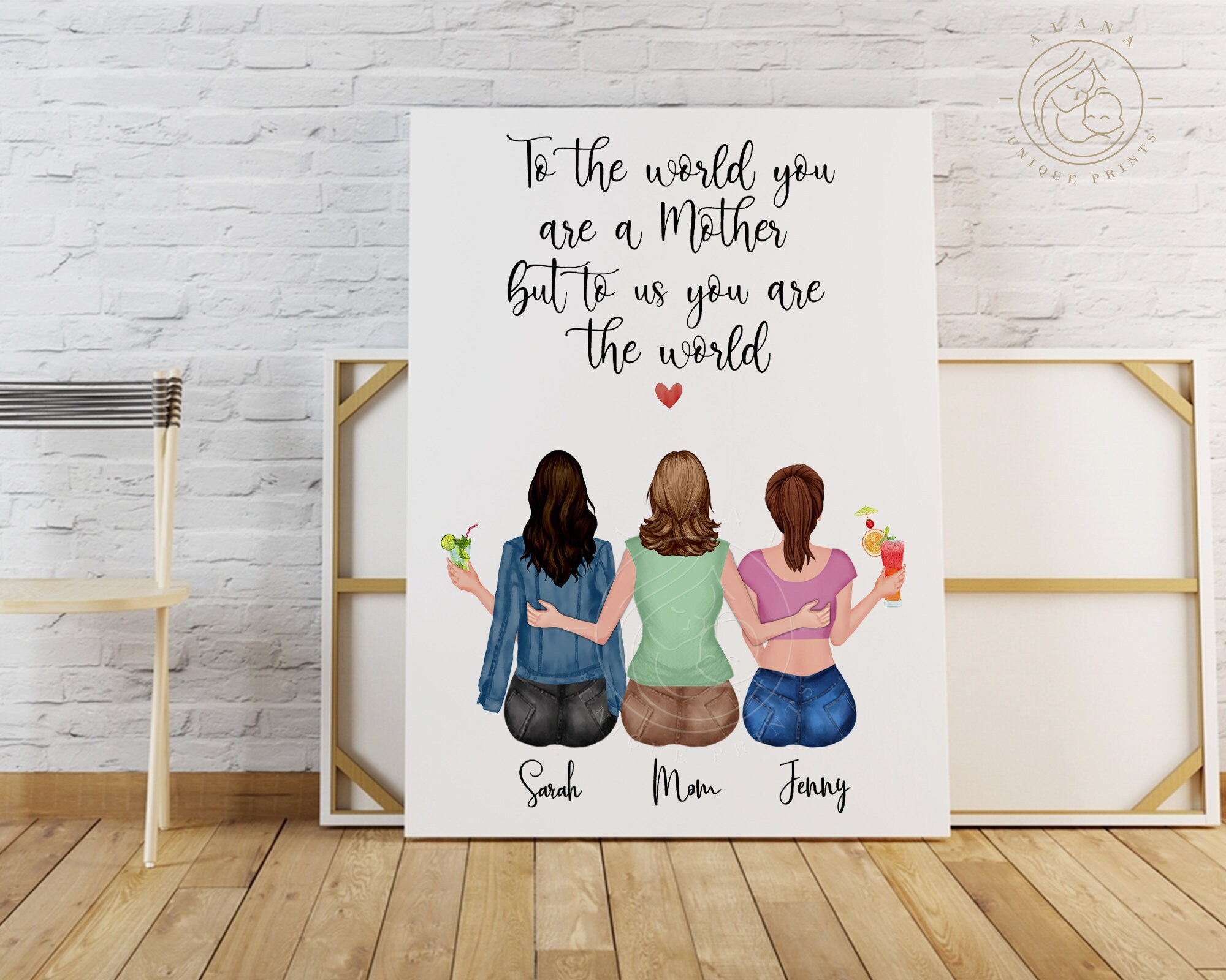 Personalized Motherhood Poster Custom Mom And Daughter Art | Etsy